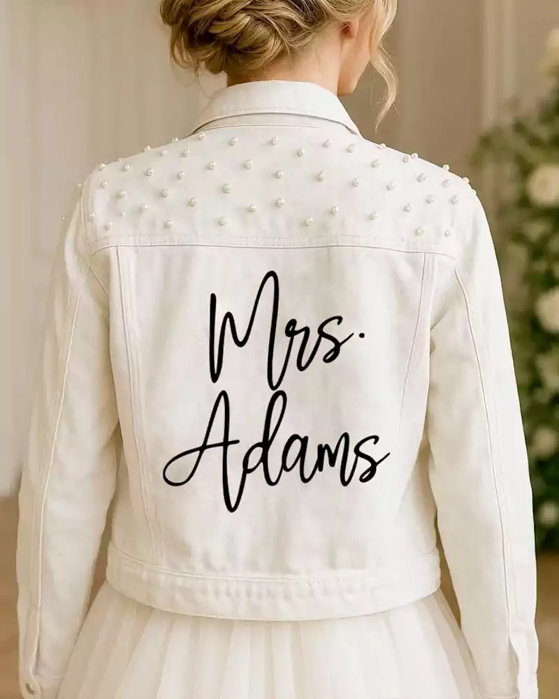 Bride white denim jacket